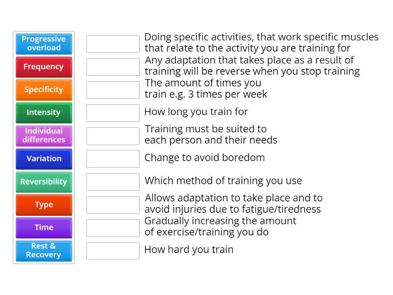 Chapter 2: Principles of training - Match up