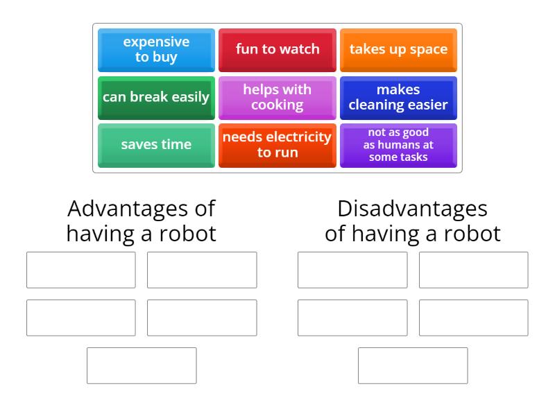 Robots: advantages and disadvantages - Group sort Robots: advantages and disadvantages - Group sort