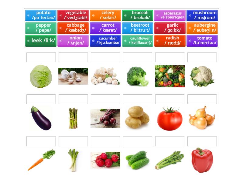 vegetables - Match up