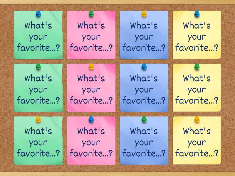 Ice breaker- What's your favorite...? - Fichas giratorias