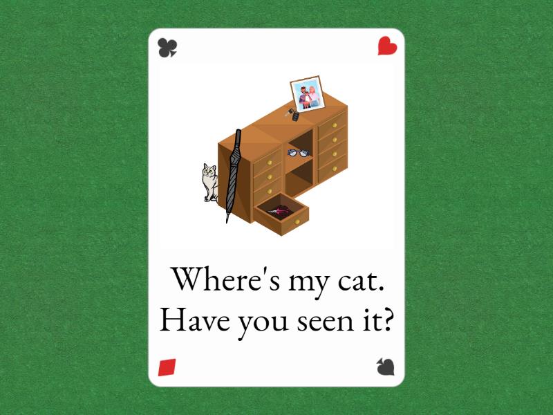 Prepositions of Place - Flash cards