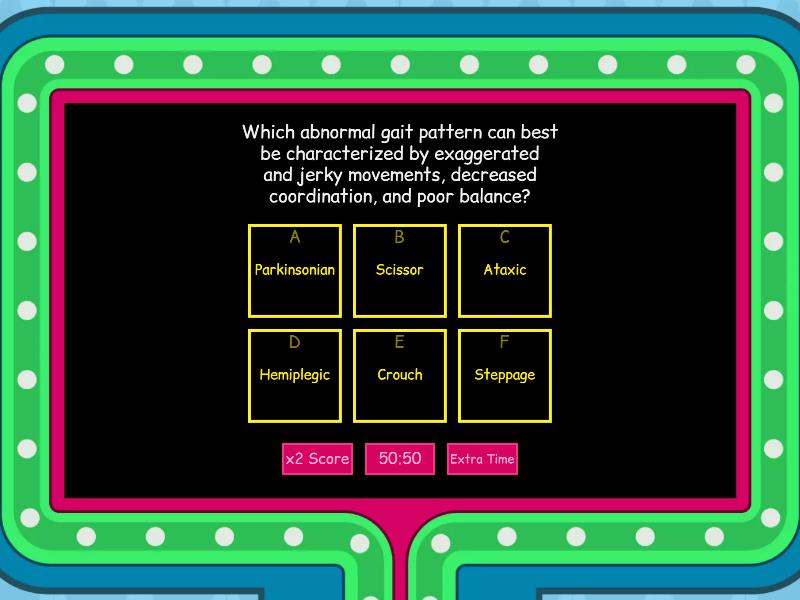 Abnormal Gait Patterns - Gameshow quiz