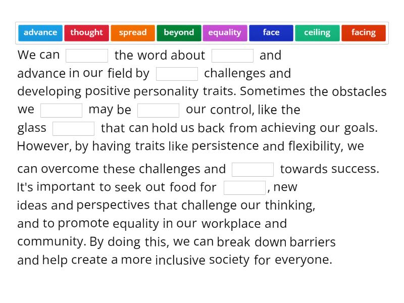 esl brains equality - Complete the sentence