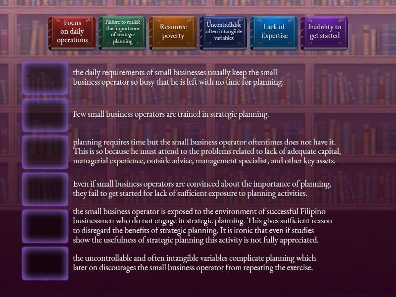 REASONS WHY DO SMALL BUSINESS OPERATORS IGNORE STRATEGIC PLANNING ...