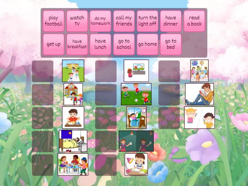 My day - Vocabulary - Match up