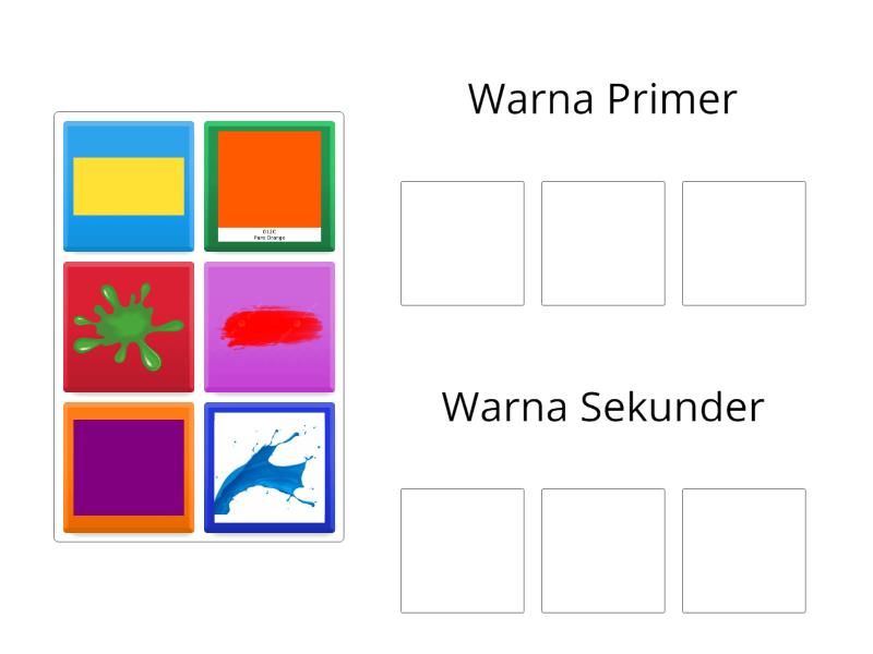 Mengelompokkan contoh warna primer dan warna sekunder - Group sort