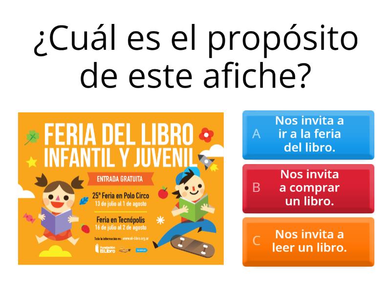 cuestionario sobre el afiche 4° - Quiz