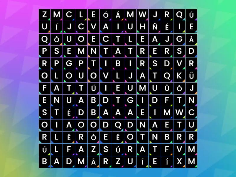 Sopa de letras Wordwall - Wordsearch