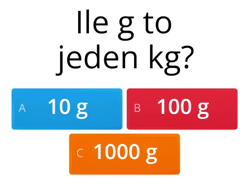 Jednostki Masy Quiz