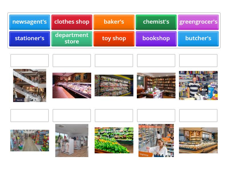 brainy [klasa 5 ] shops - Match up