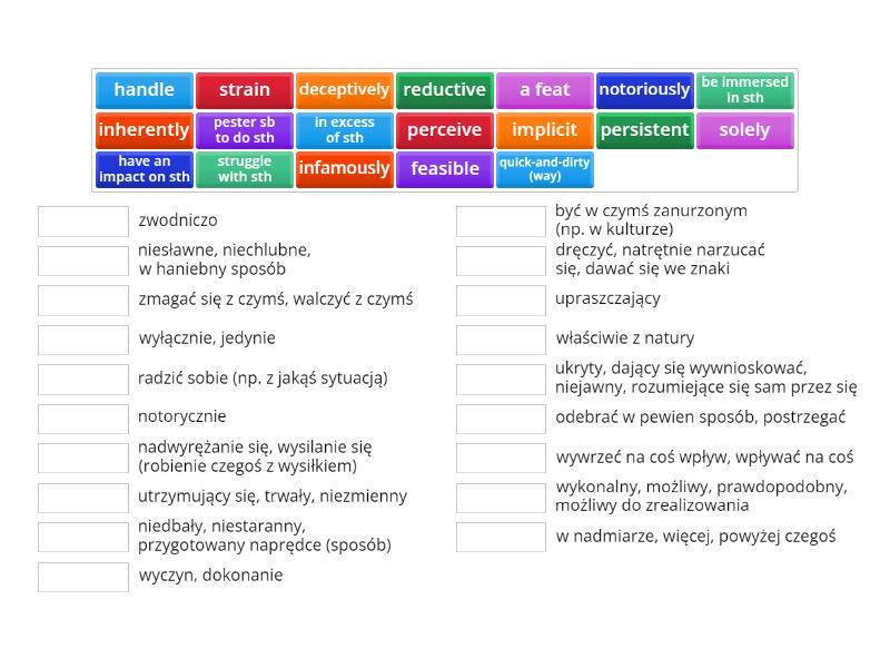 Vocabulary 4 | mix - Match up