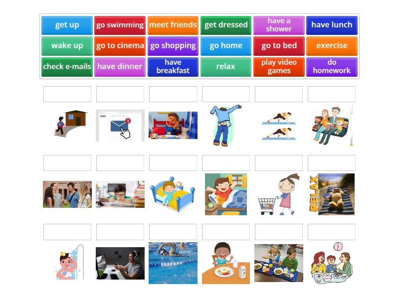pearson unit 3 daily routines - Match up
