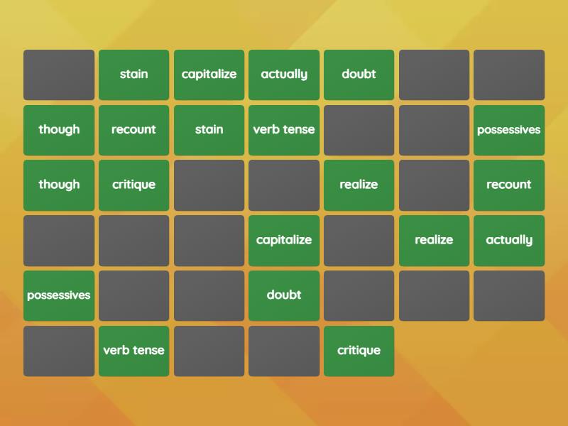 module 3 unit 3 JB anagram - Matching pairs