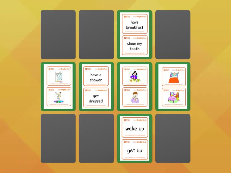 Daily routine - Matching pairs