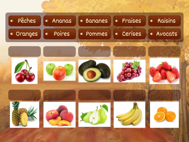 L'amitié 4 , Unité 2 ( Les fruits ) - Match up