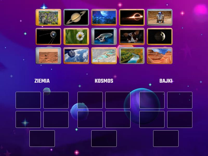 Ziemia kosmos bajki - Group sort
