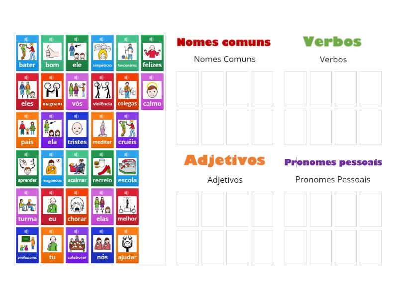 Classifica morfologicamente as palavras. - Group sort