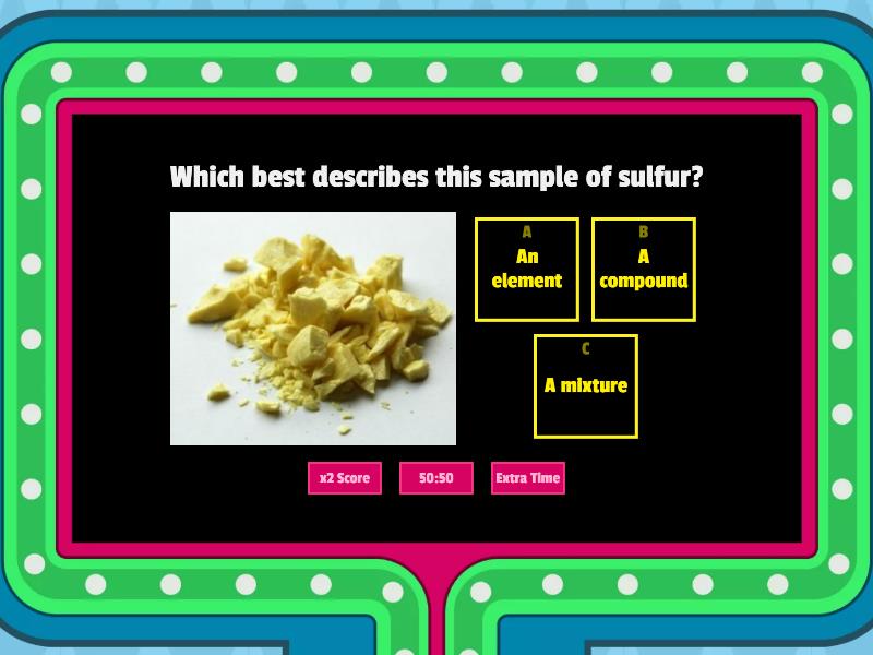 Grade 6- Atoms, Elements, Molecules, Compounds Review - Gameshow quiz