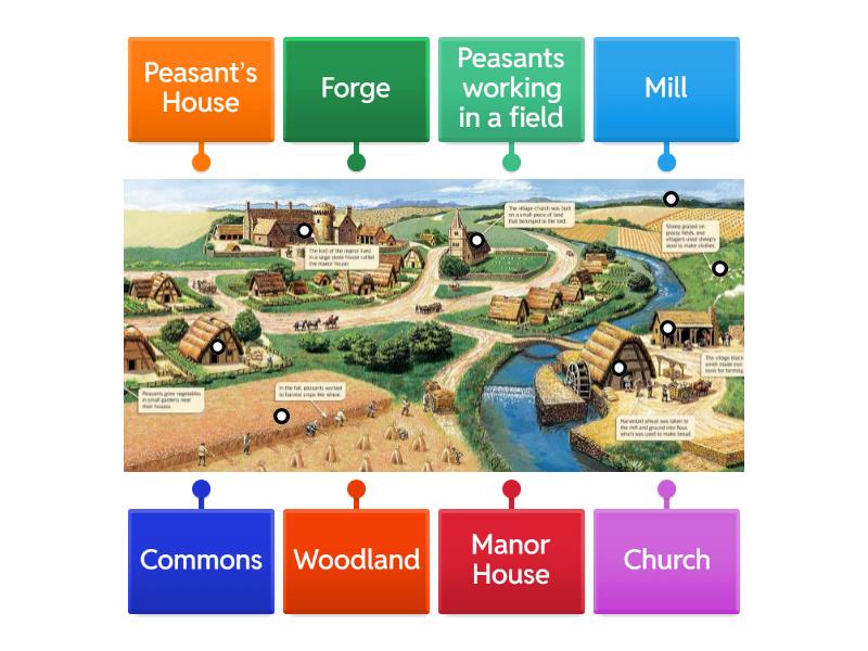 Label the medieval manor - Labelled diagram