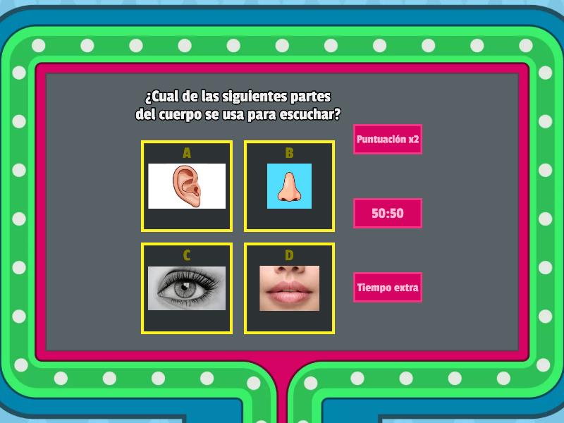 Las partes del cuerpo - Gameshow quiz