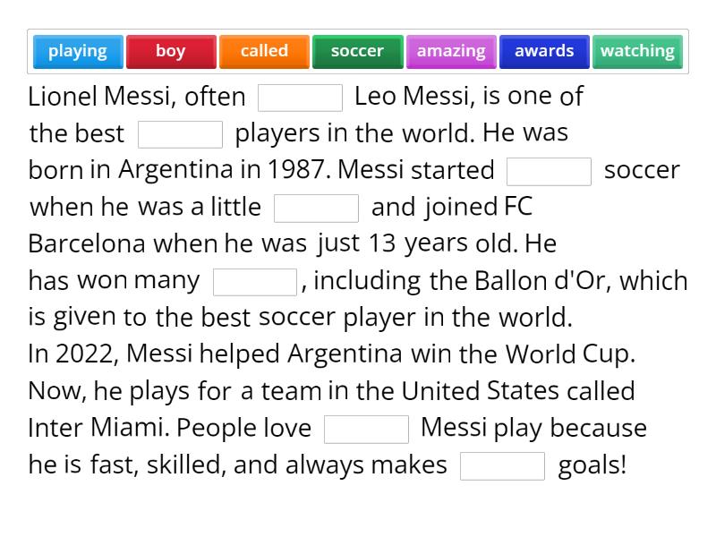 leo messi - Complete the sentence