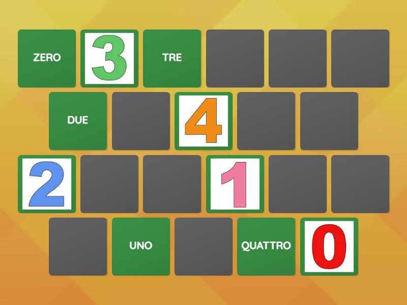 I numeri da 0 a 10 - Matching pairs