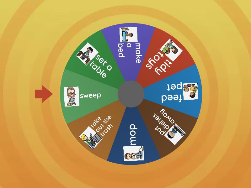 Bingo of doing chores at home - Random wheel