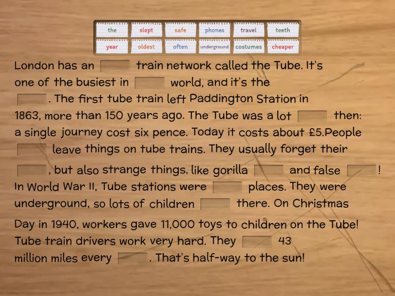 7 Fast Facts: The London Tube - Complete the sentence