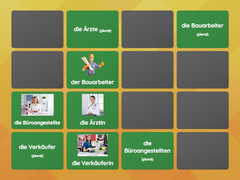 Memory Berufe - Matching pairs