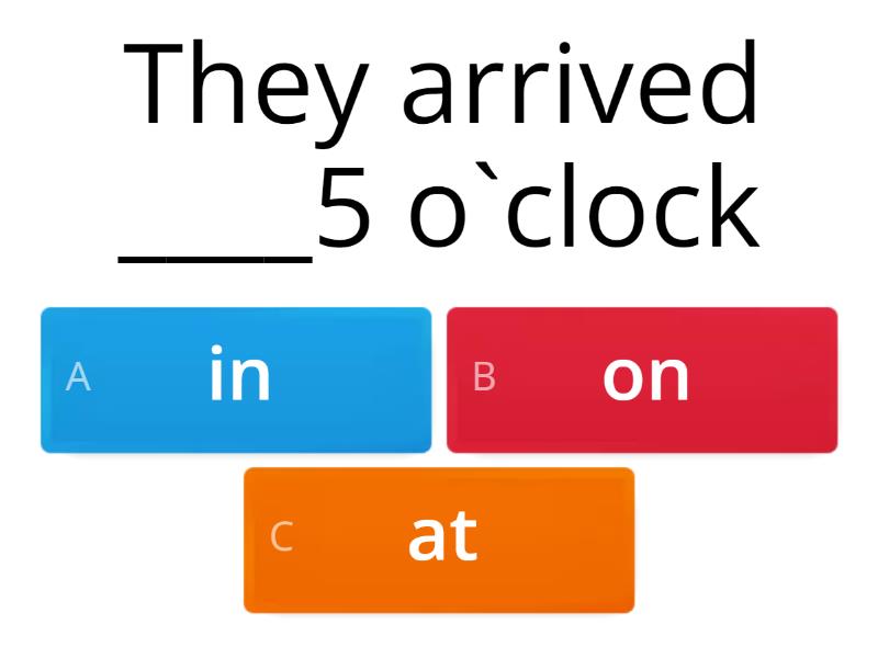 Prepositions of time - Quiz