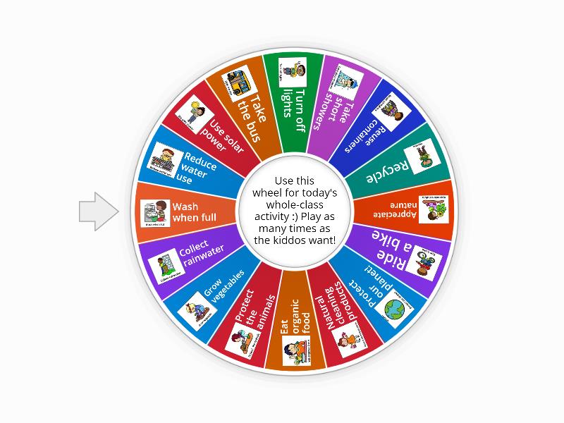 EARTH DAY BINGO Wheel! - Spin the wheel