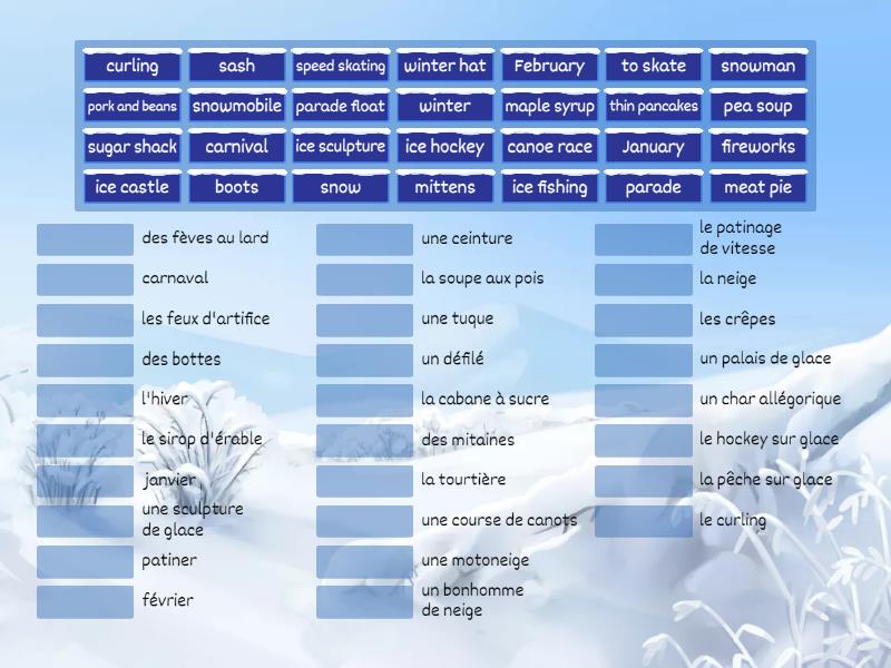 Carnaval de Quebec vocabulaire - Une las parejas