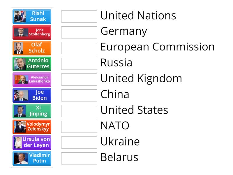 World Leaders Matching - Match up