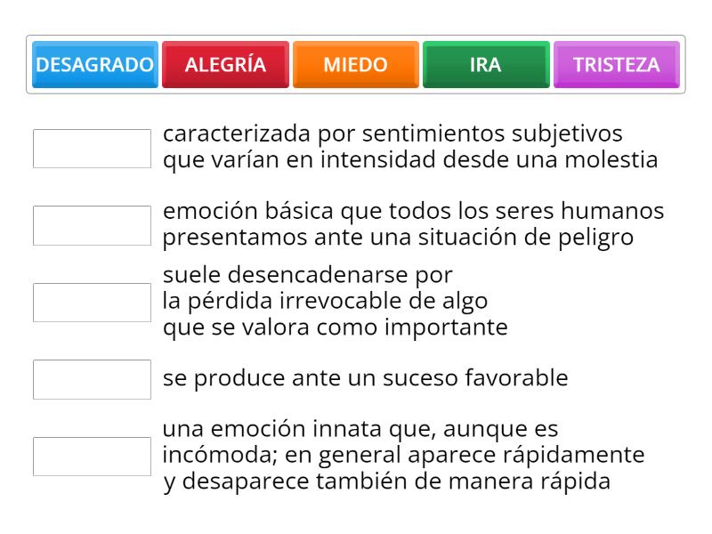 IDENTIFICA LAS EMOCIONES - Сопоставить