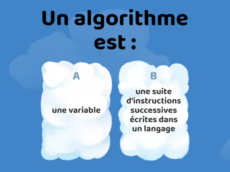 Notion de variable - Cuestionario