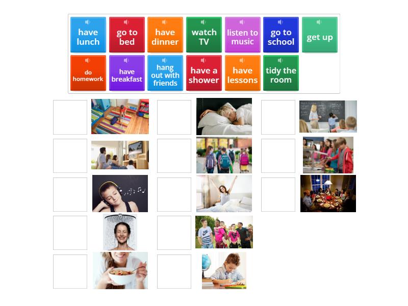 daily routines - Match up