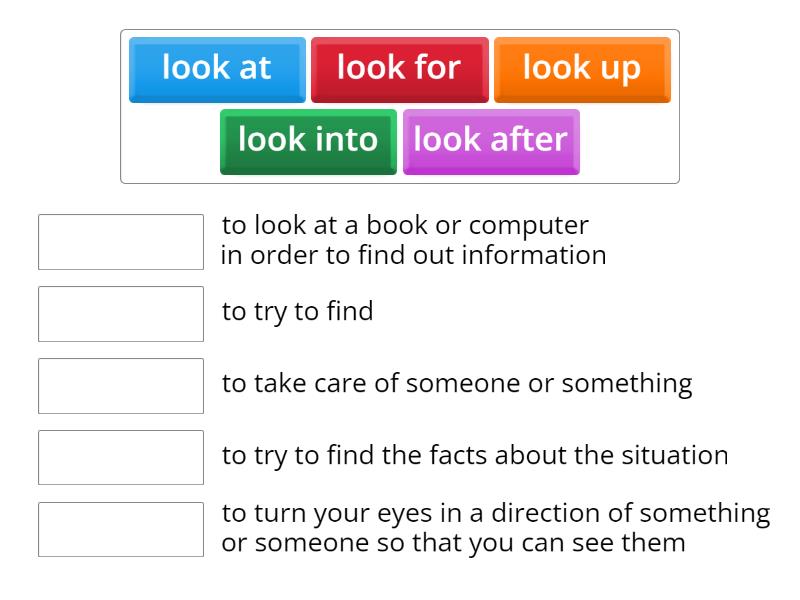 Look phr.verb - Match up