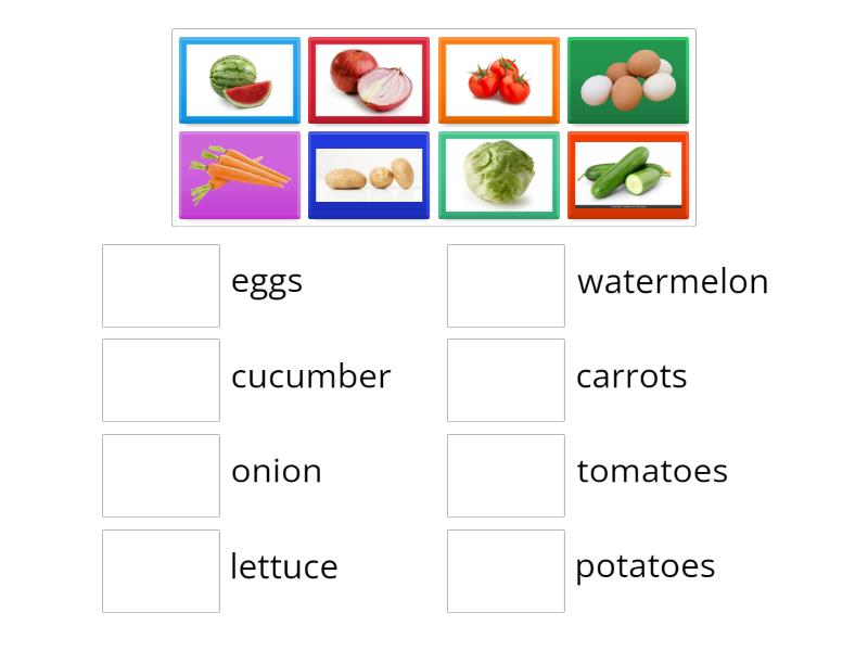 grocery vocabulary - Match up