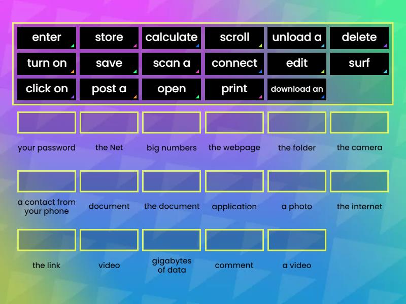 Computer verbs - Match up