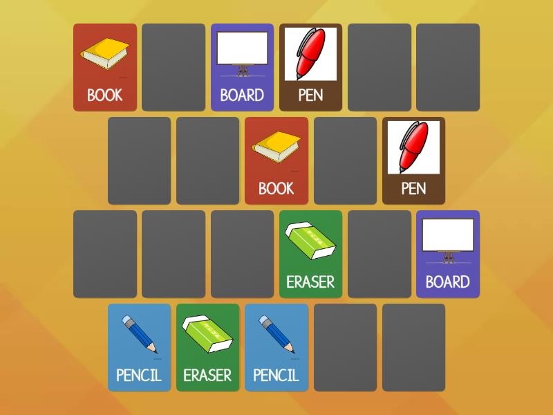CLASSROOM OBJECTS - MEMORY GAME - Parejas CLASSROOM OBJECTS - MEMORY GAME - Parejas