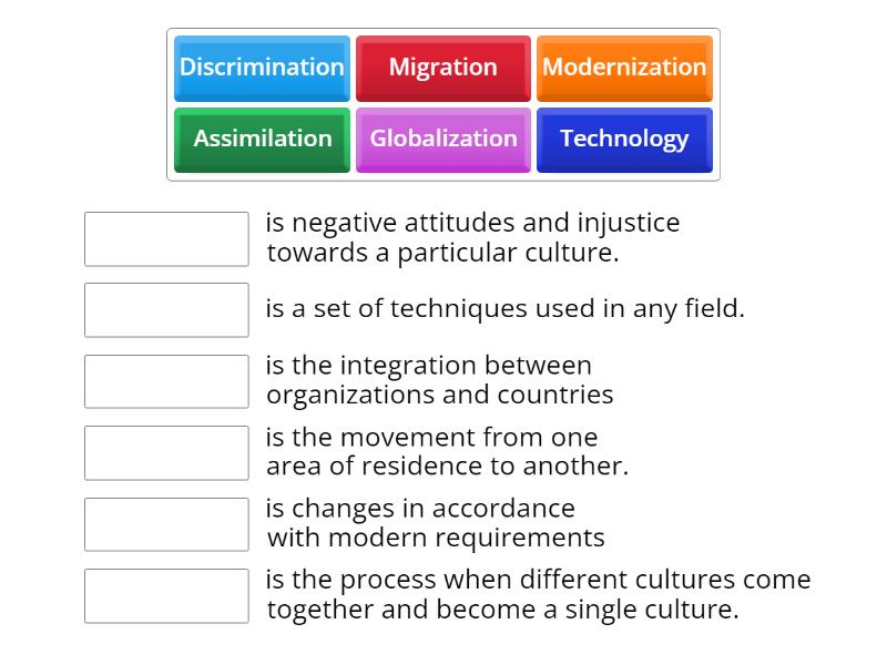 9-grade. Reasons why some cultures and languages disappear. - Match up