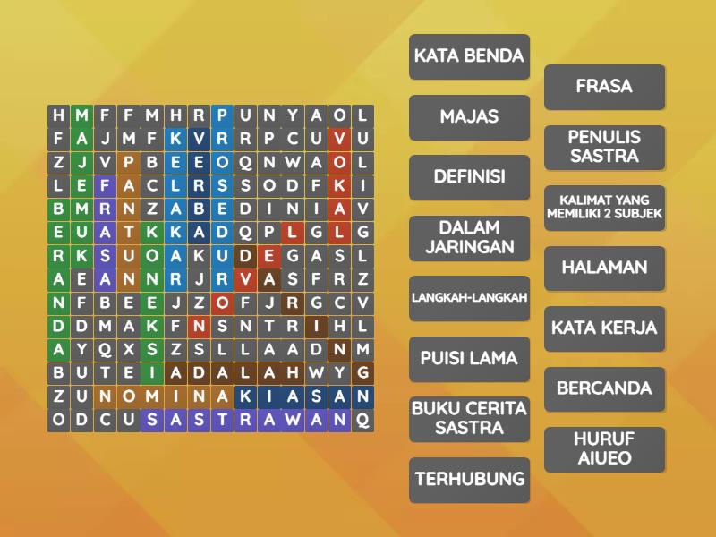 TEKA TEKI SILANG - Wordsearch