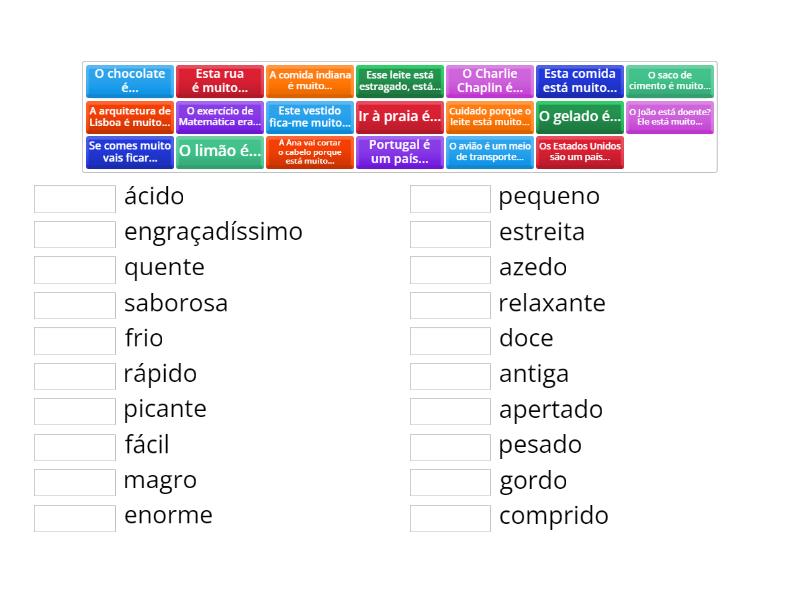Adjetivos 1 - Match up
