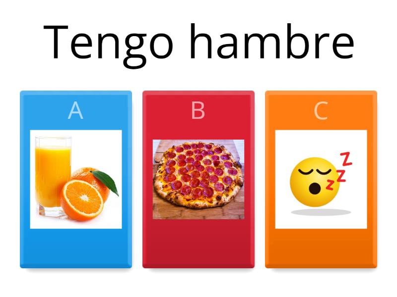 Tengo Hambre, tengo sed, tengo sueño, tengo frio, tengo calor - Quiz
