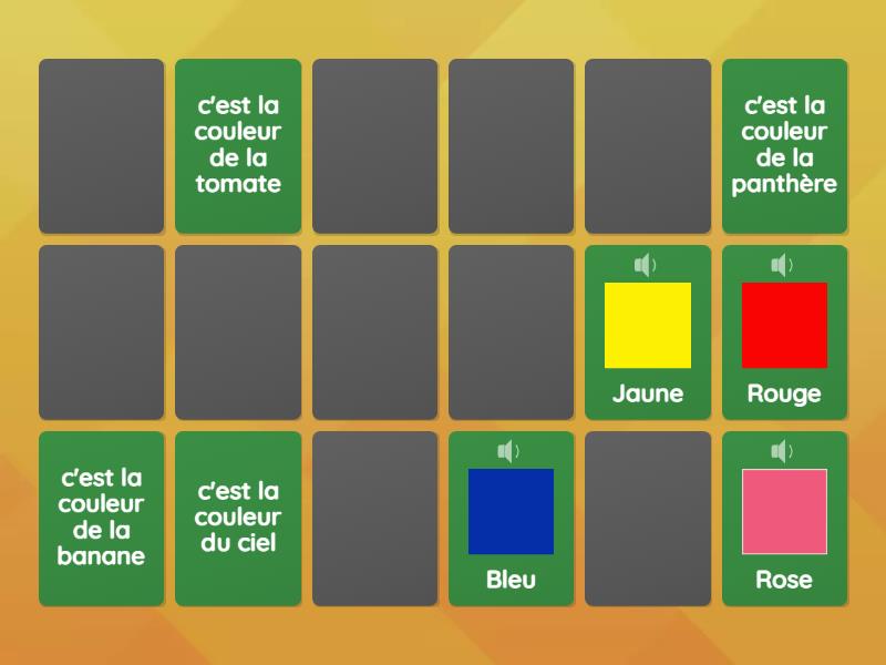 Les couleurs - Matching pairs