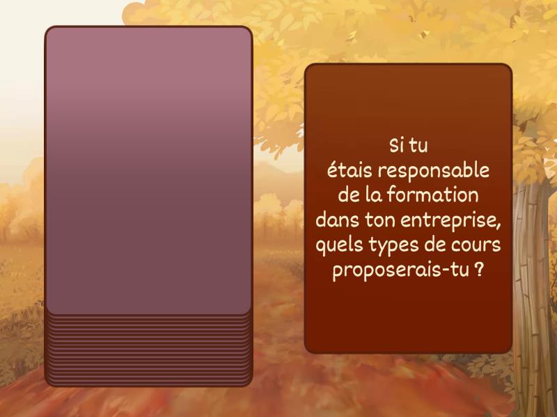 Hypothèse imparfait conditionnel - le travail - Speaking cards