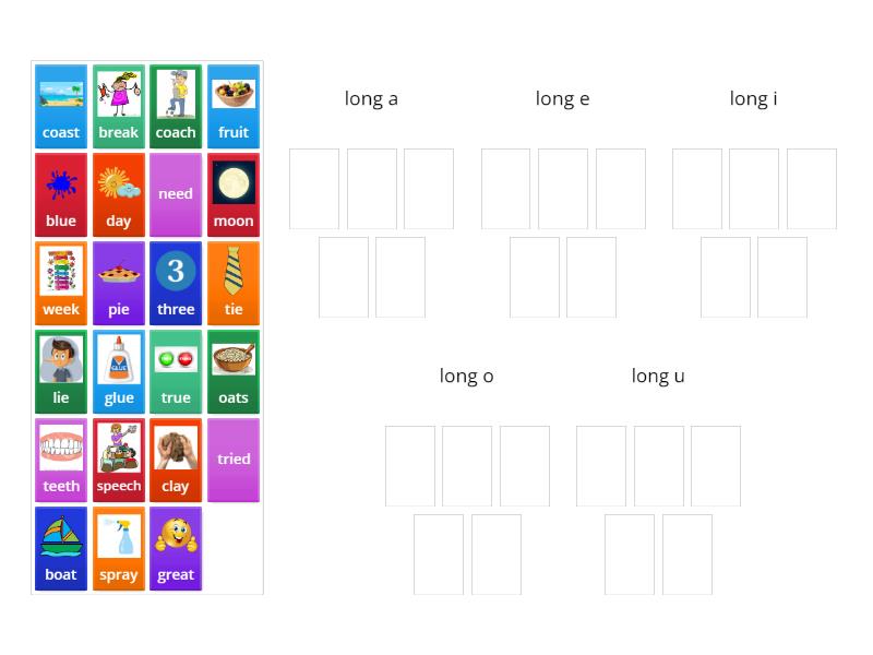 LONG VOWEL PAIRS - Group sort