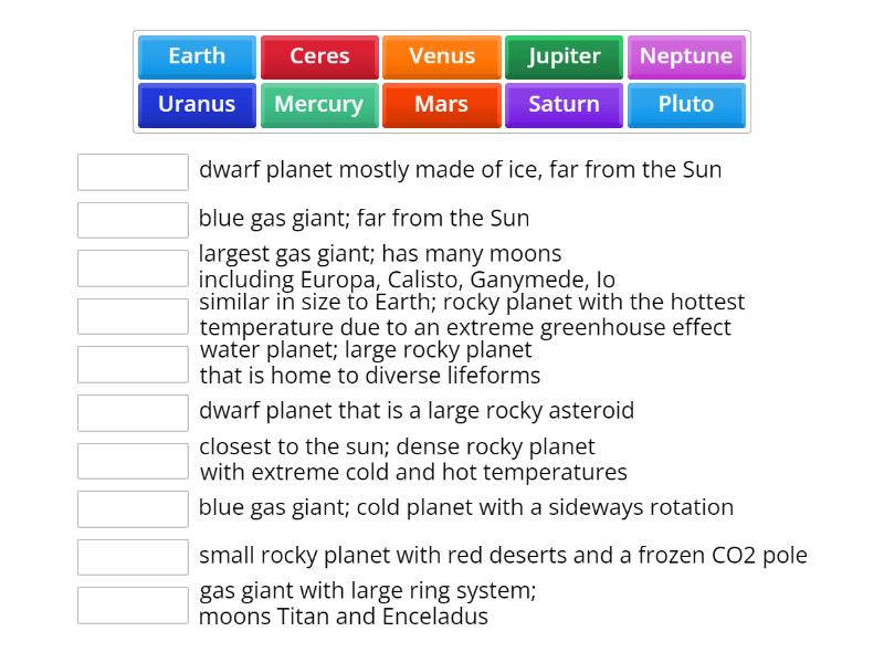 The Planets - Match up