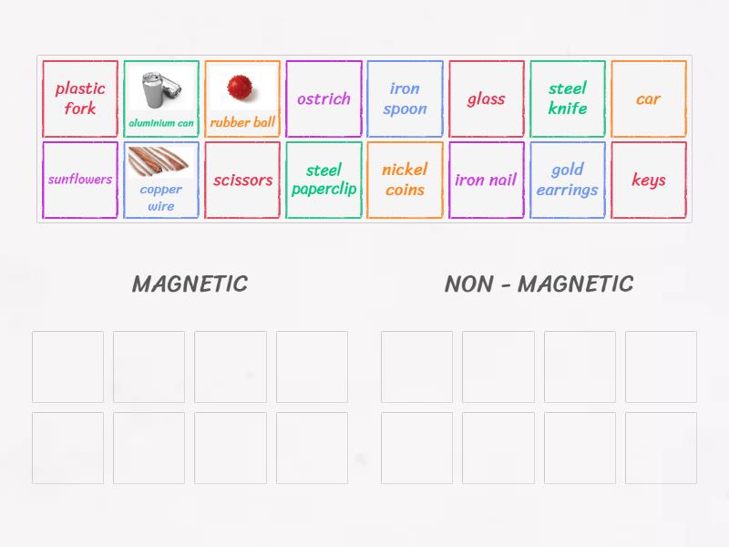 MAGNETIC AND NON-MAGNETIC THINGS - Ordenar por grupo