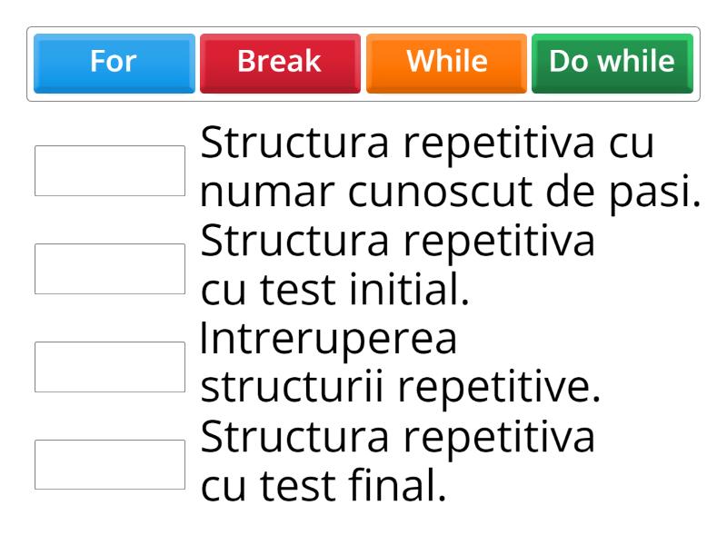 Structuri repetitive - Une las parejas